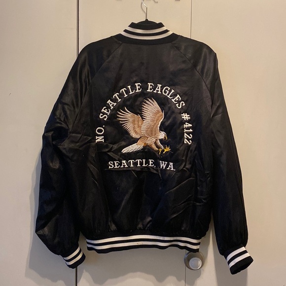 West Ark | Jackets & Coats | Vintage Seattle Eagles Embroidered Bomber ...